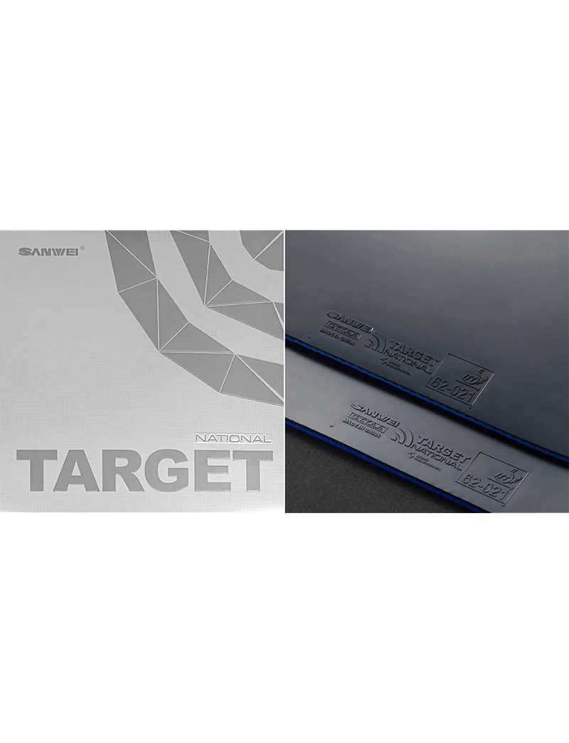 Sanwei Table Tennis Rubber Target National (Black/Red)